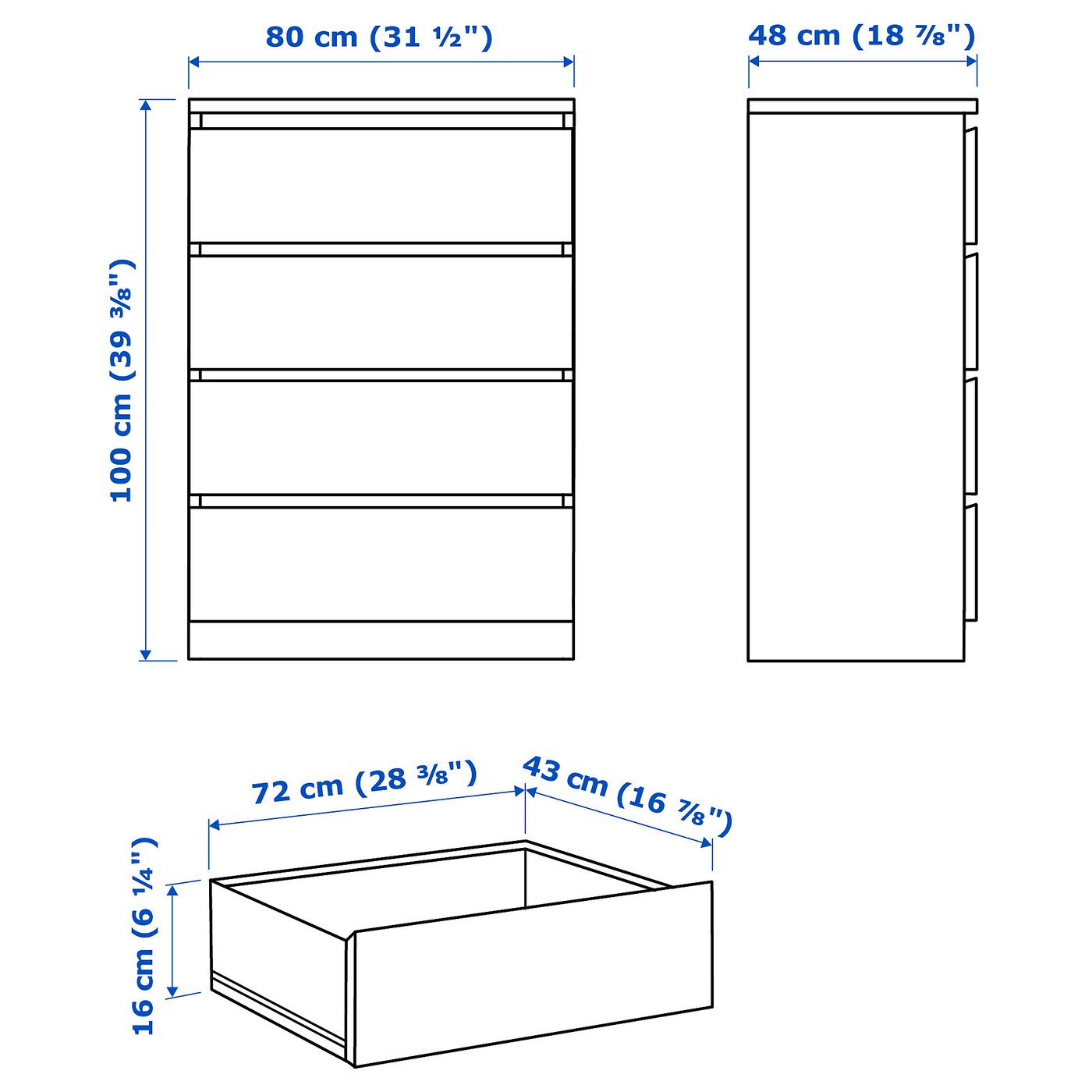 MALM 马尔姆 四斗抽屉柜 黄色 - IKEA