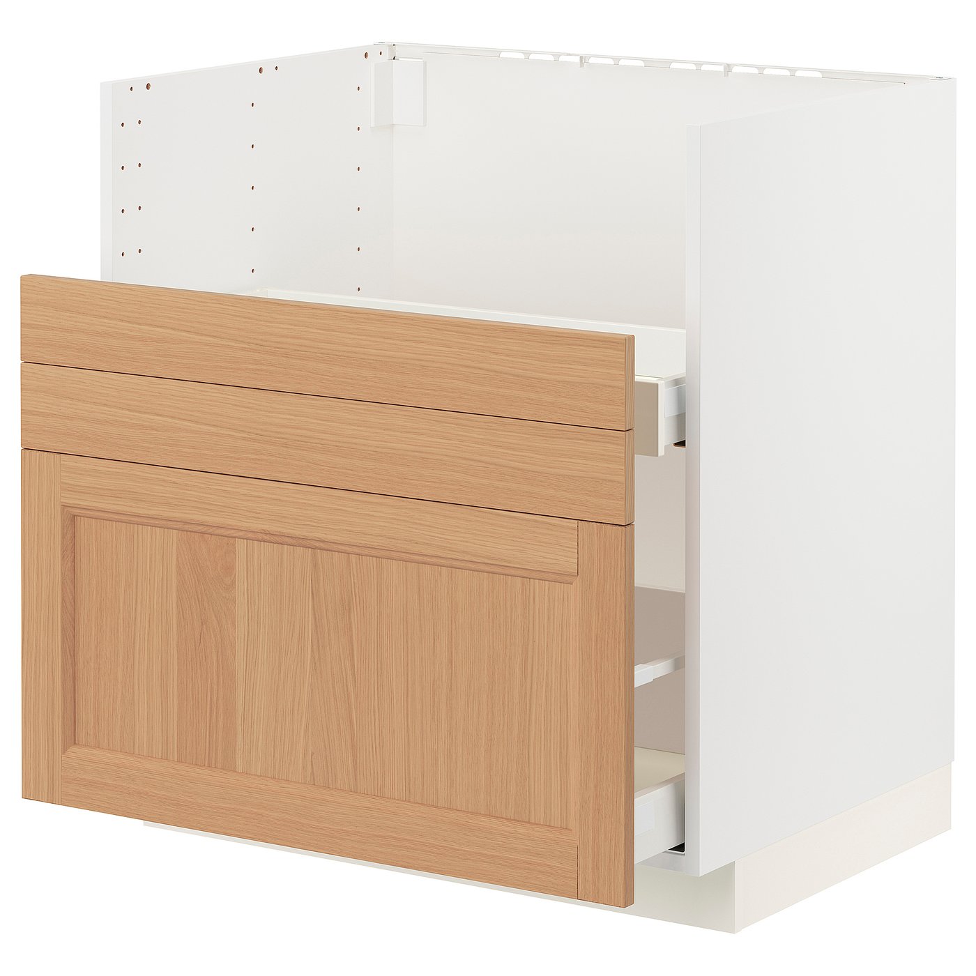 METOD 米多 / MAXIMERA 马斯麦 底柜带托索松水槽 白色/韦德哈姆 橡木 - IKEA