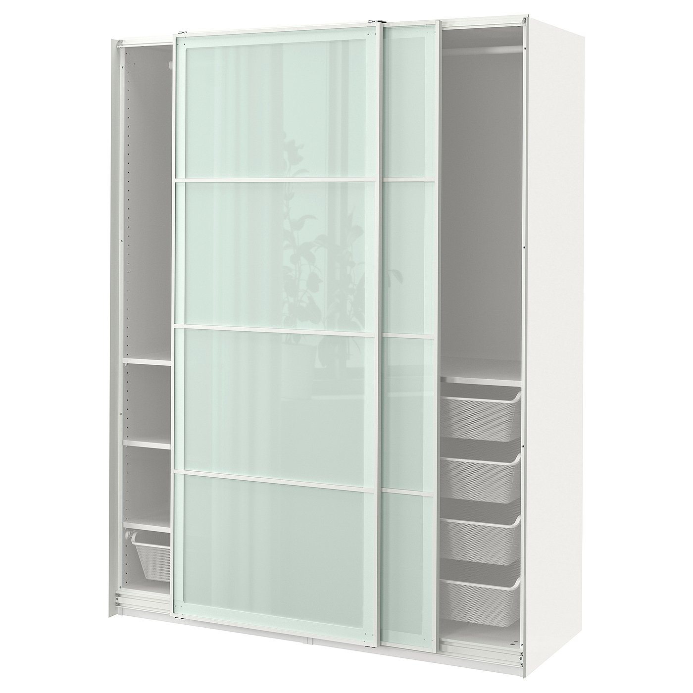 PAX 帕克思 / SEKKEN 赛肯 衣柜组合 白色/毛玻璃 - IKEA