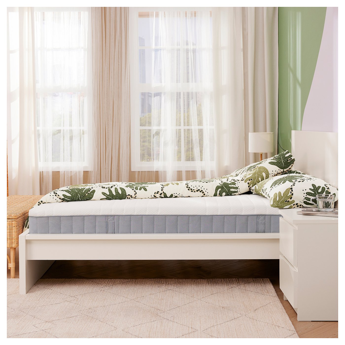 VITMÅSEN 维特冒森 袋装弹簧床垫 覆盖乳胶 加硬/浅蓝色 - IKEA